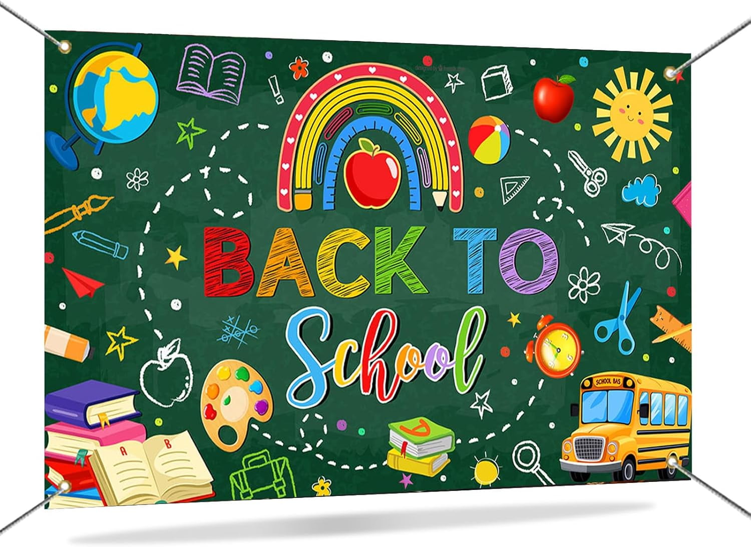 7x5ft Beautiful Backdrop Back to School Backdrop Banner School Bus ...