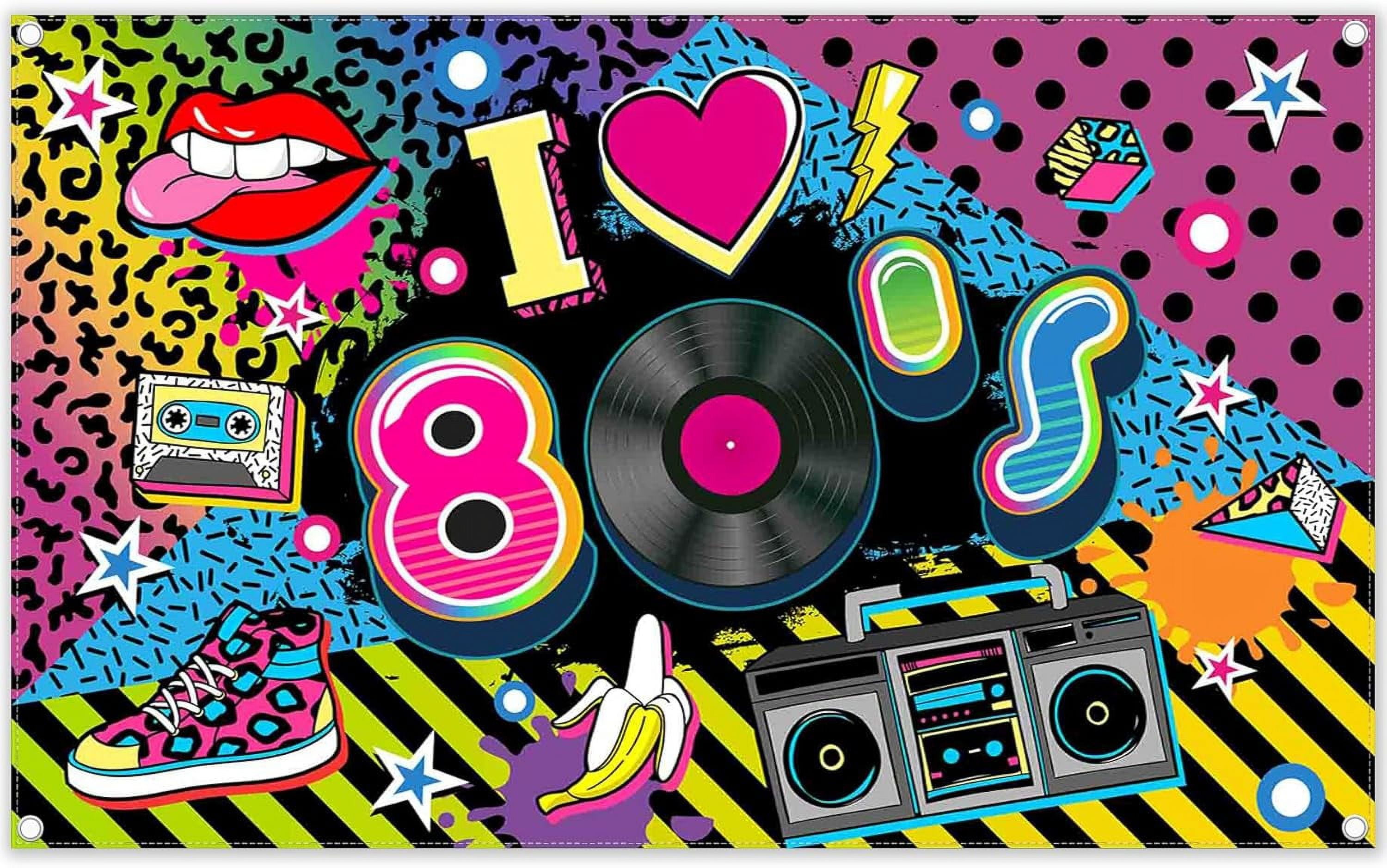 7x5ft Beautiful Backdrop I Love 80's Retro Backdrop Back to The 80's ...