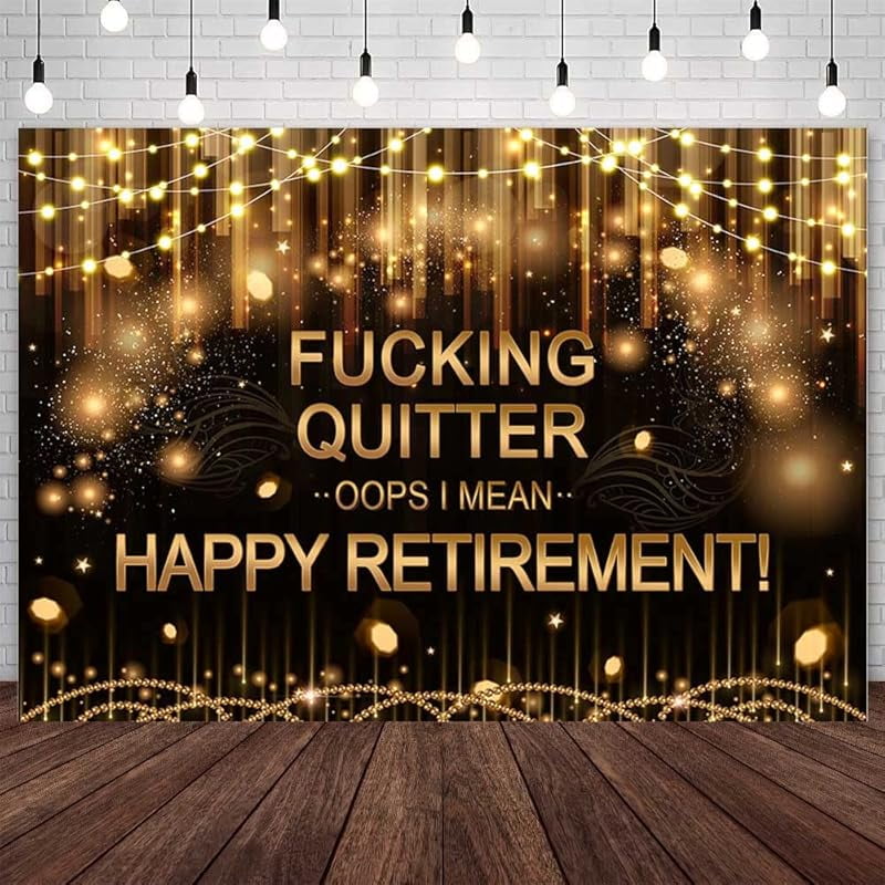 7x5ft Black Gold Happy Retirement Backdrop The Legeng Has Retired Gold ...