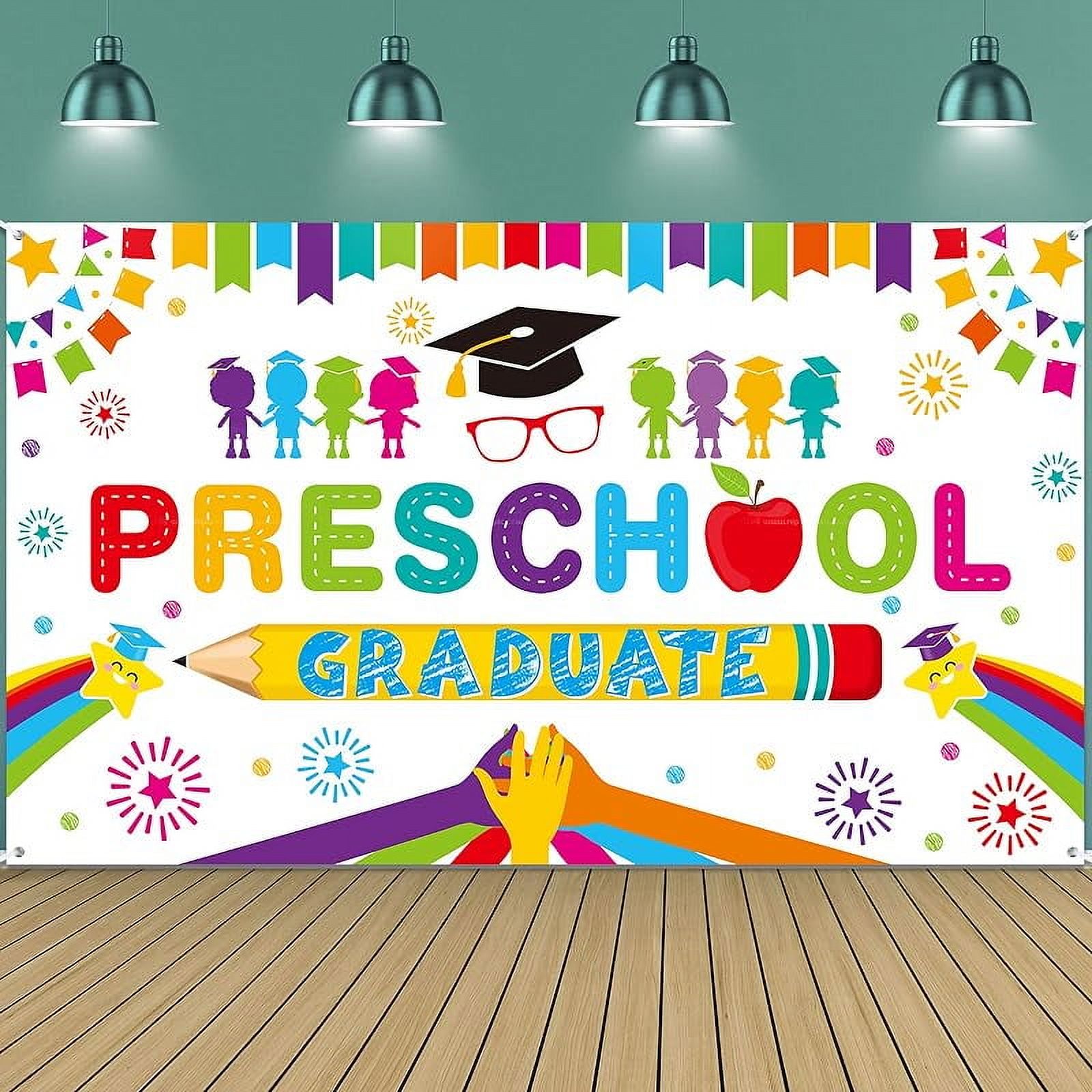 7x5ft Black Preschool Graduation Perfect Backdrop Preschool Graduation ...
