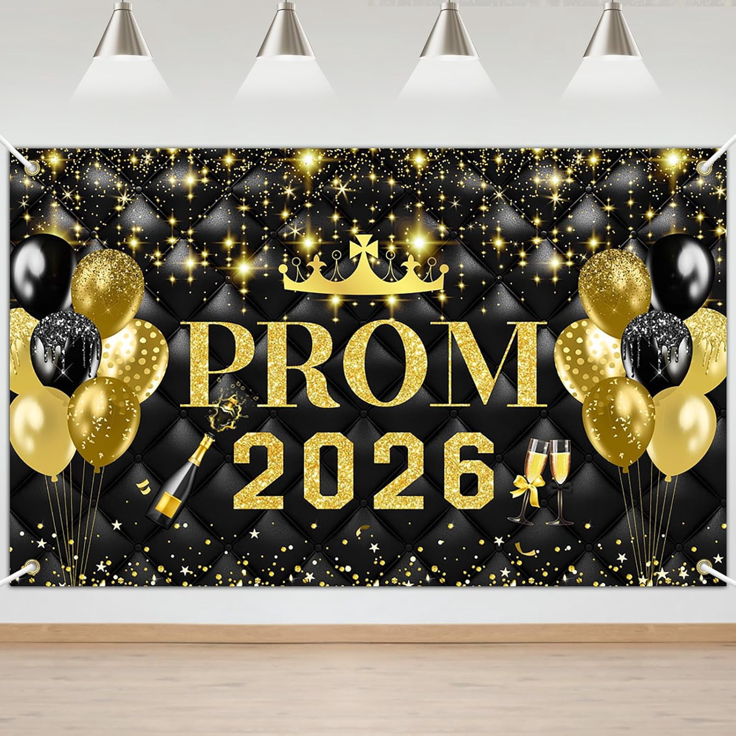 7x5ft Black and Gold Graduation Backdrop 2026 Graduate Prom Background ...
