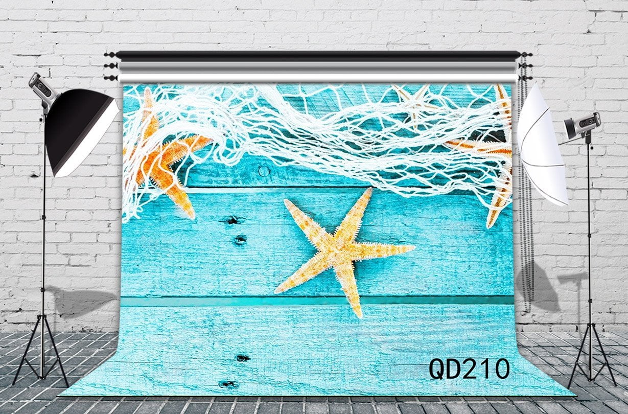 7x5ft Blue Fishing Port Photography Backdrop Studio Background Photo ...