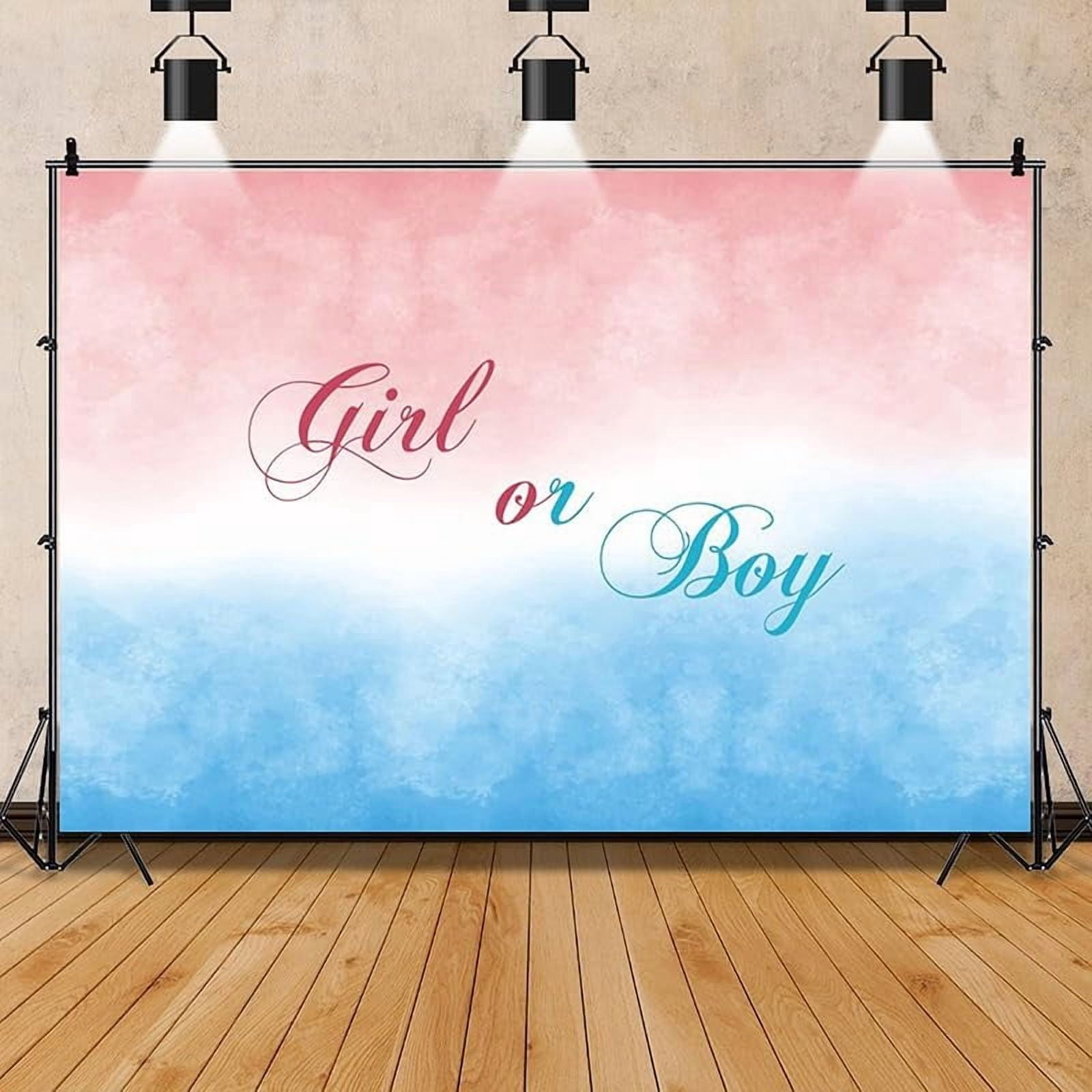 7x5ft Blue Pink Watercolor Gender Reveal Beautiful Backdrop Blue and ...