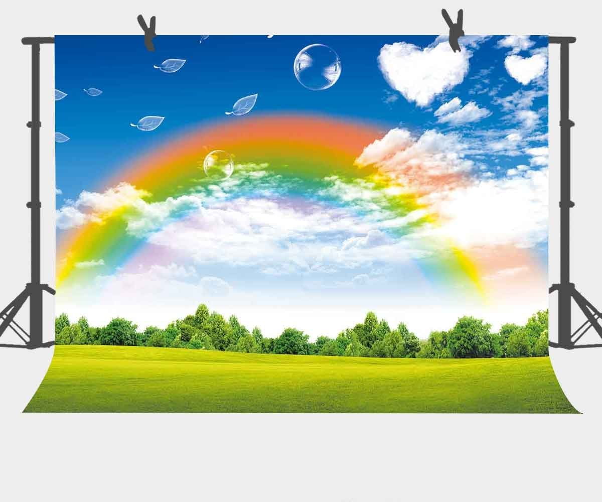 7x5ft Blue Sky Rainbow Photography Backdrop Props Outerdoor Photo ...