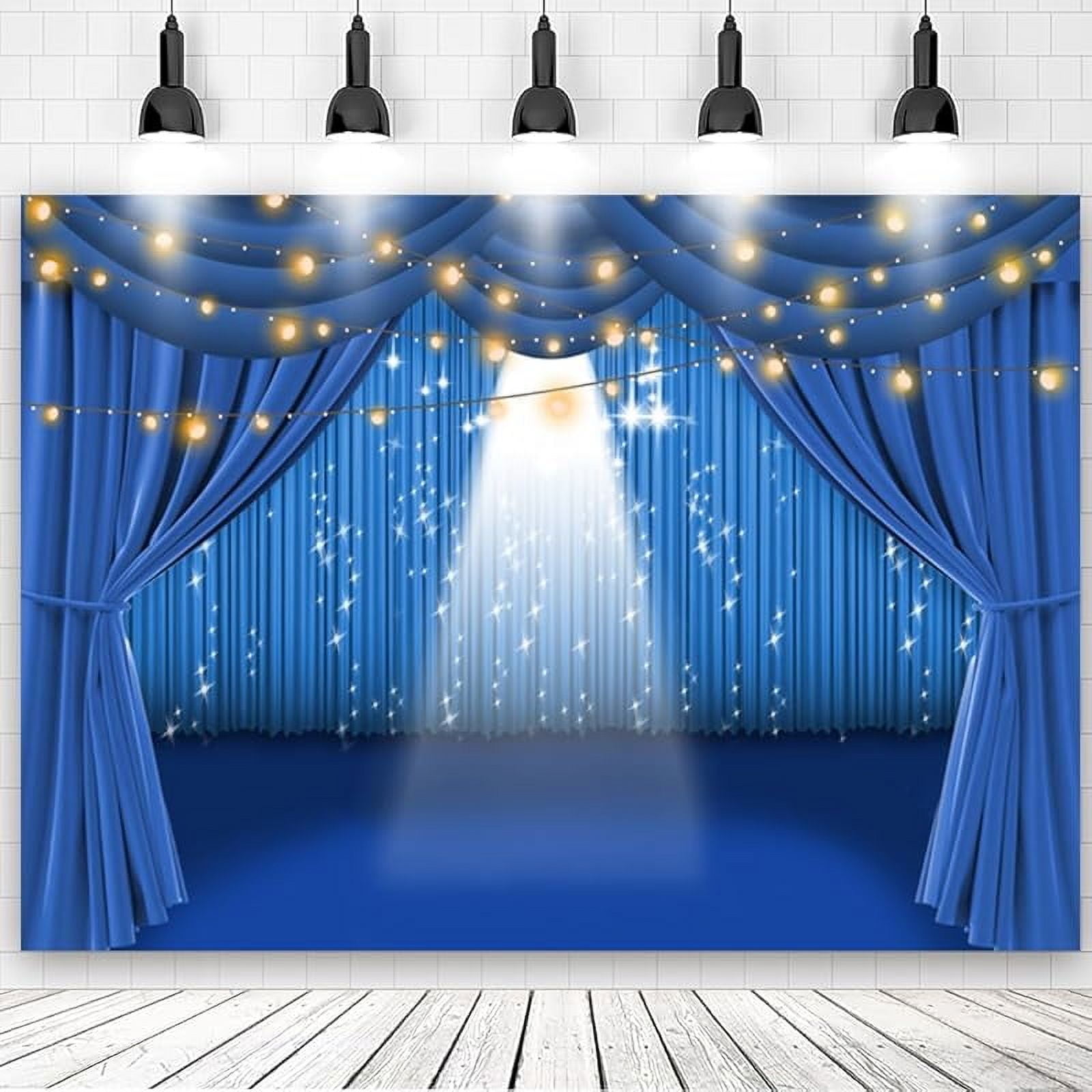 7x5ft Blue Theater Stage Spotlights Backdrop for Business Event Prom ...