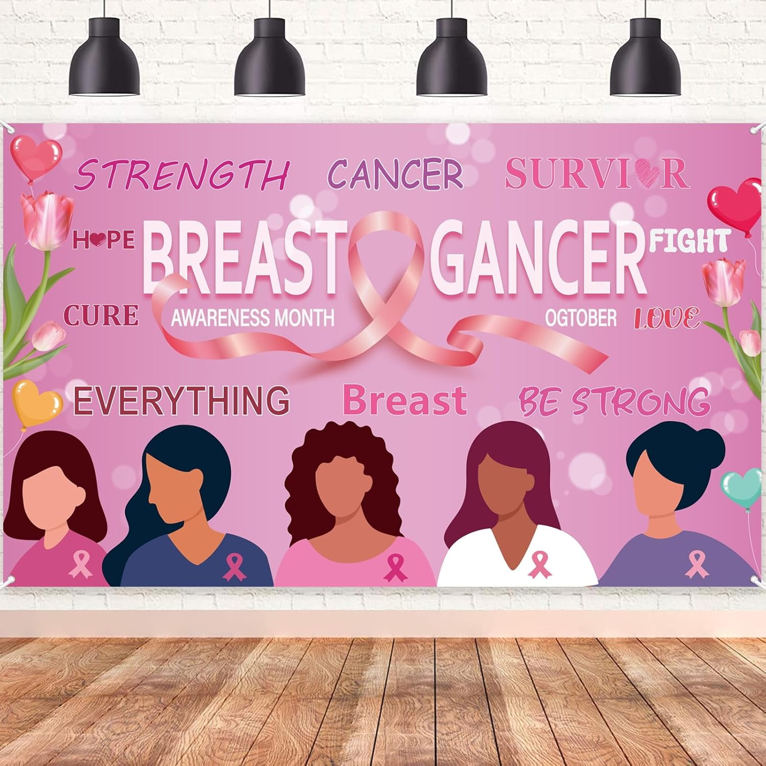 7x5ft Breast Cancer Awareness Beautiful Backdrop, Breast Cancer ...