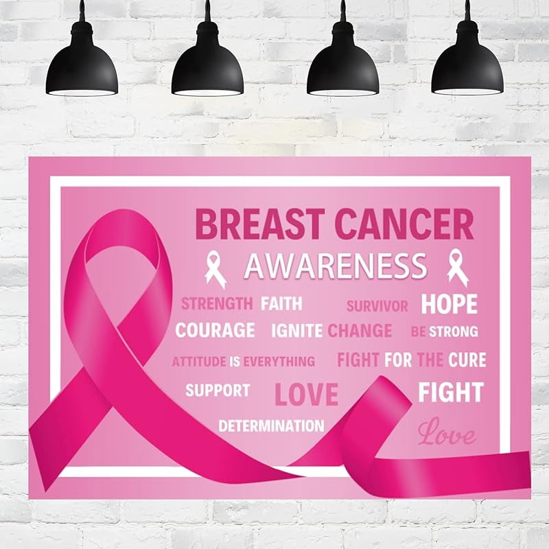 7x5ft Breast Cancer Awareness Inspirational Banner Backdrop Decorations ...
