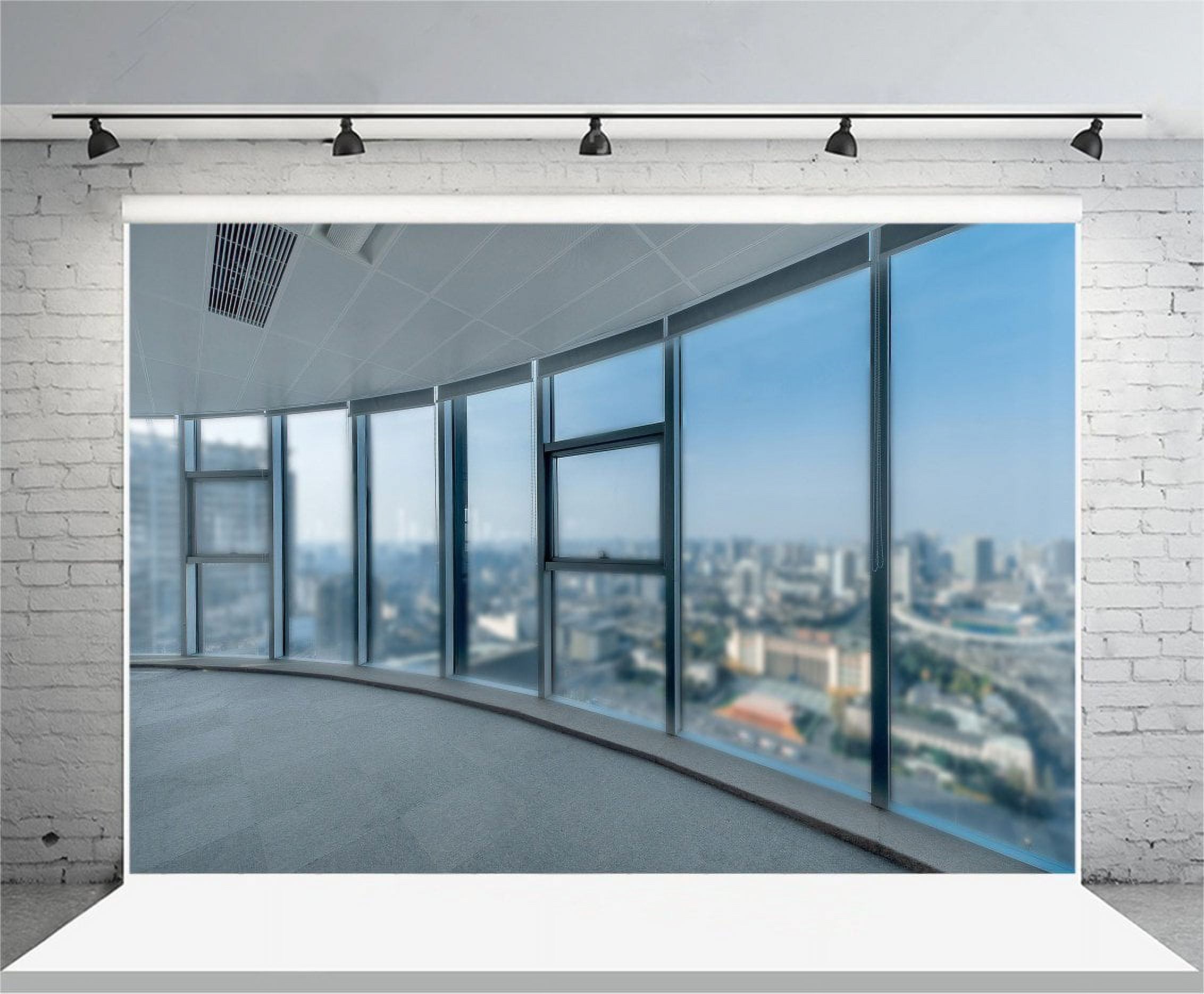 7x5ft Business Office Window Photography Background Glass Window City ...