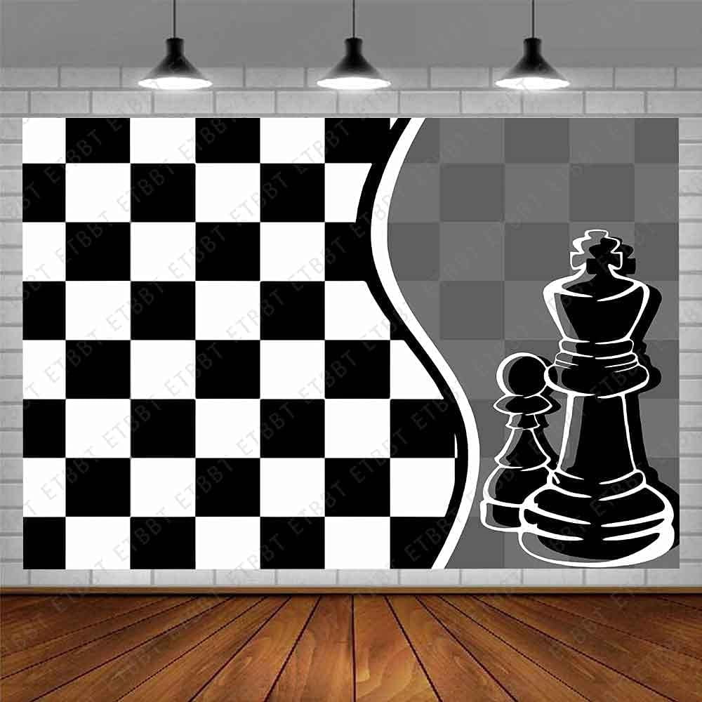 7x5ft Chess Theme Backdrop Black and White Checkered Photography ...