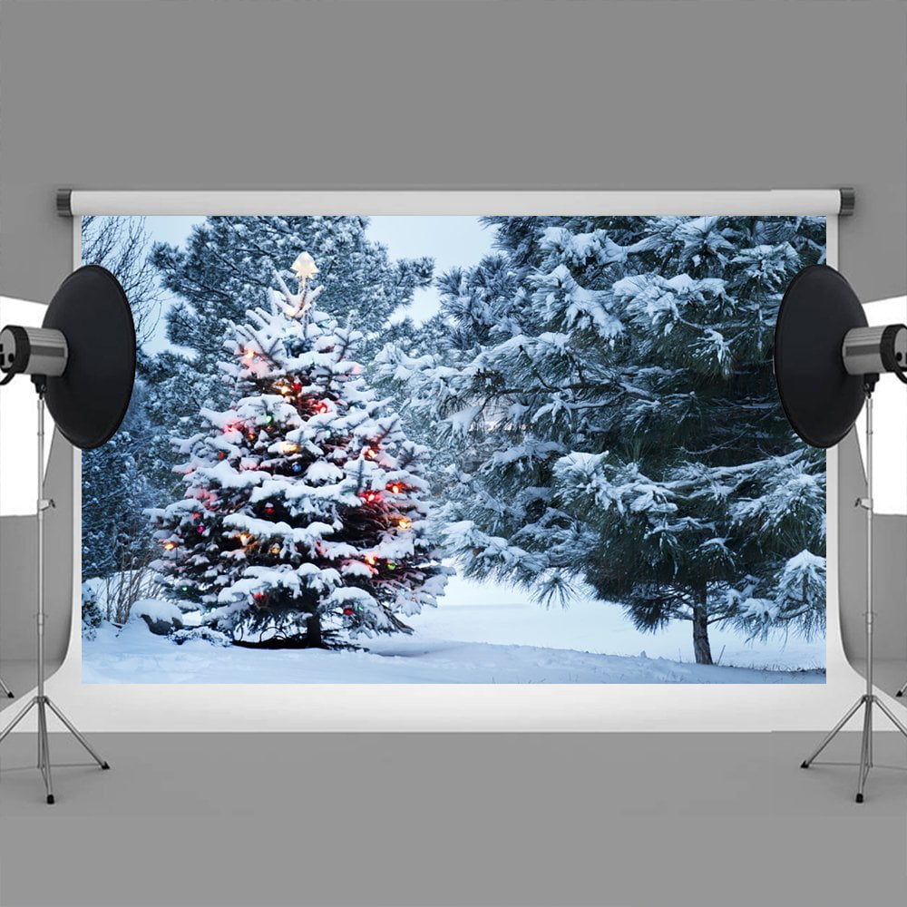 7x5ft Christmas backdrops Christmas tree pine forest christmas backdrop ...