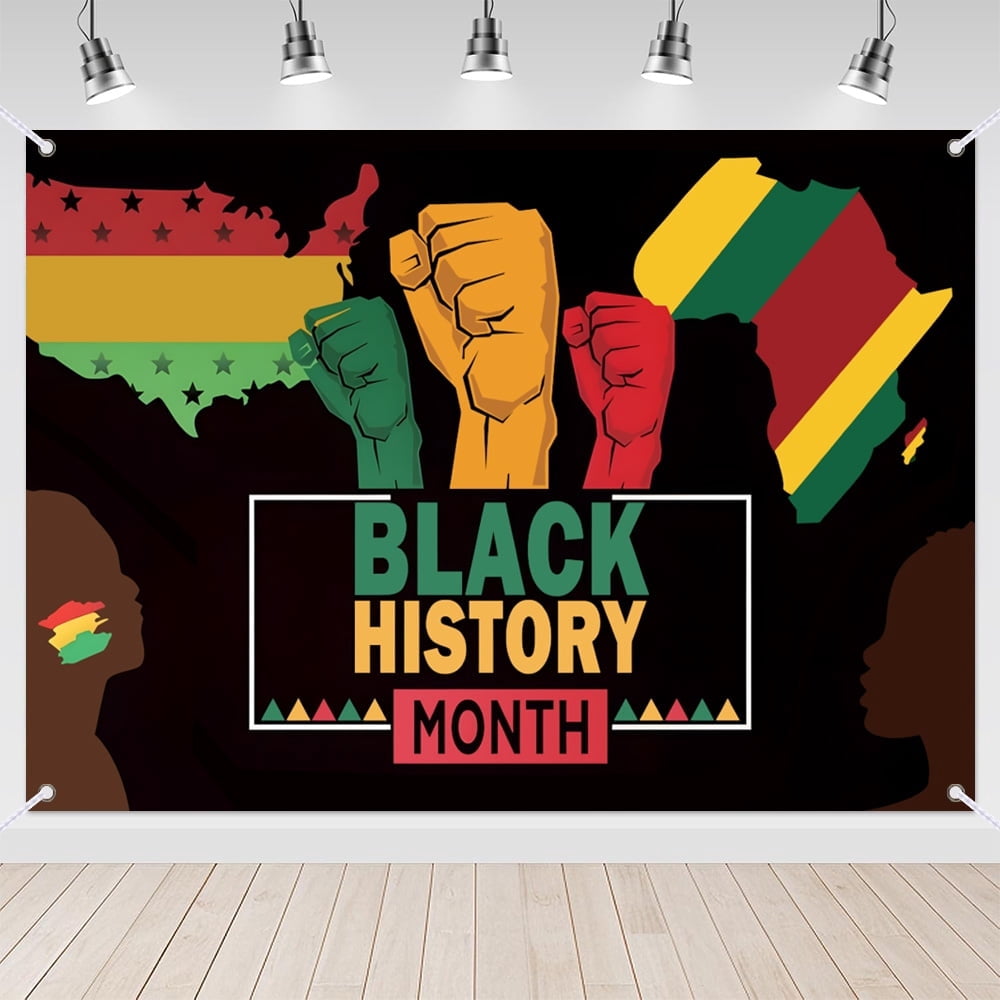 7x5ft Colorful Commemorative Black History Month Backdrop Party ...
