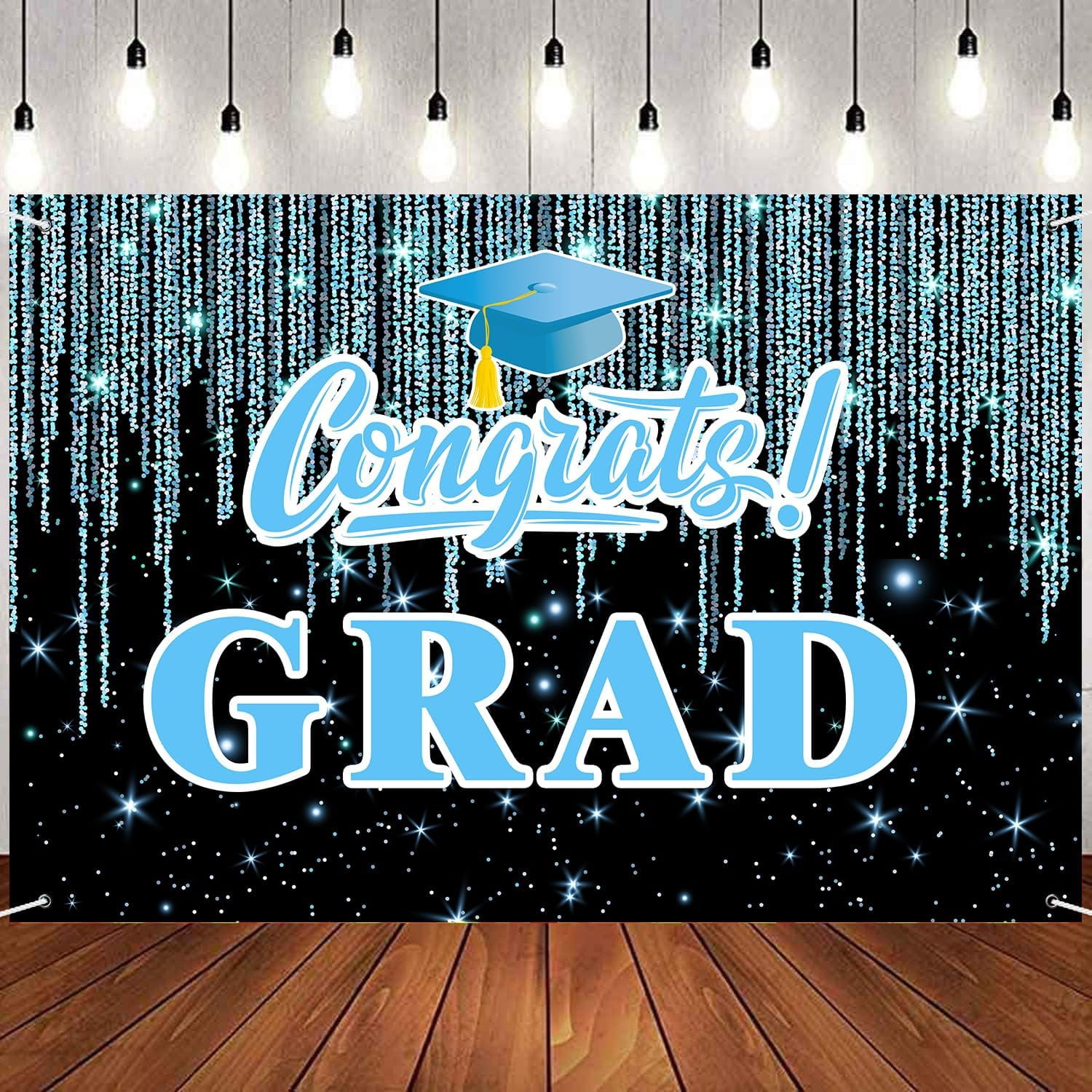 7x5ft Congrats Grad Backdrop Blue Class of 2026 Graduation Background ...