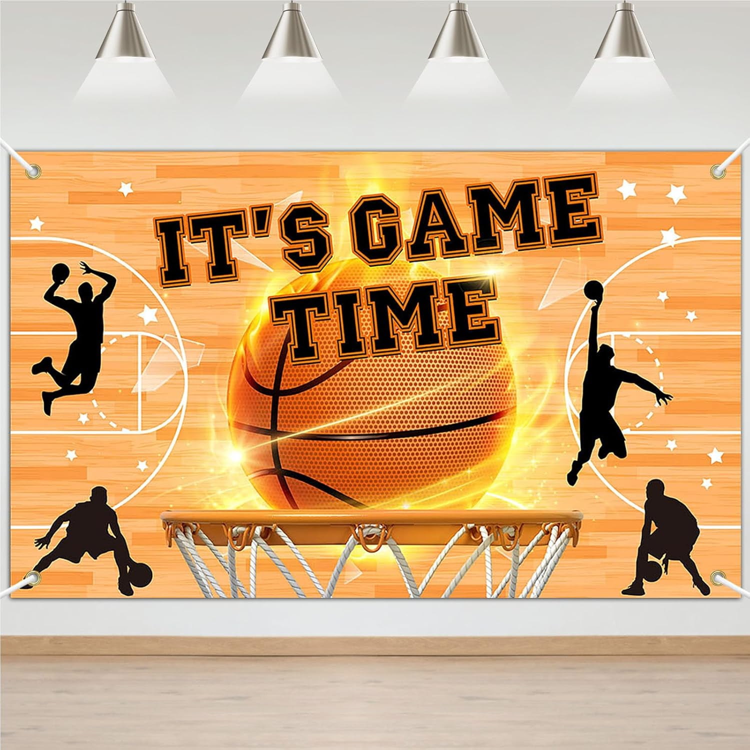 7x5ft Cool Backdrop Banner Basketball Birthday Banner It's Game Time ...