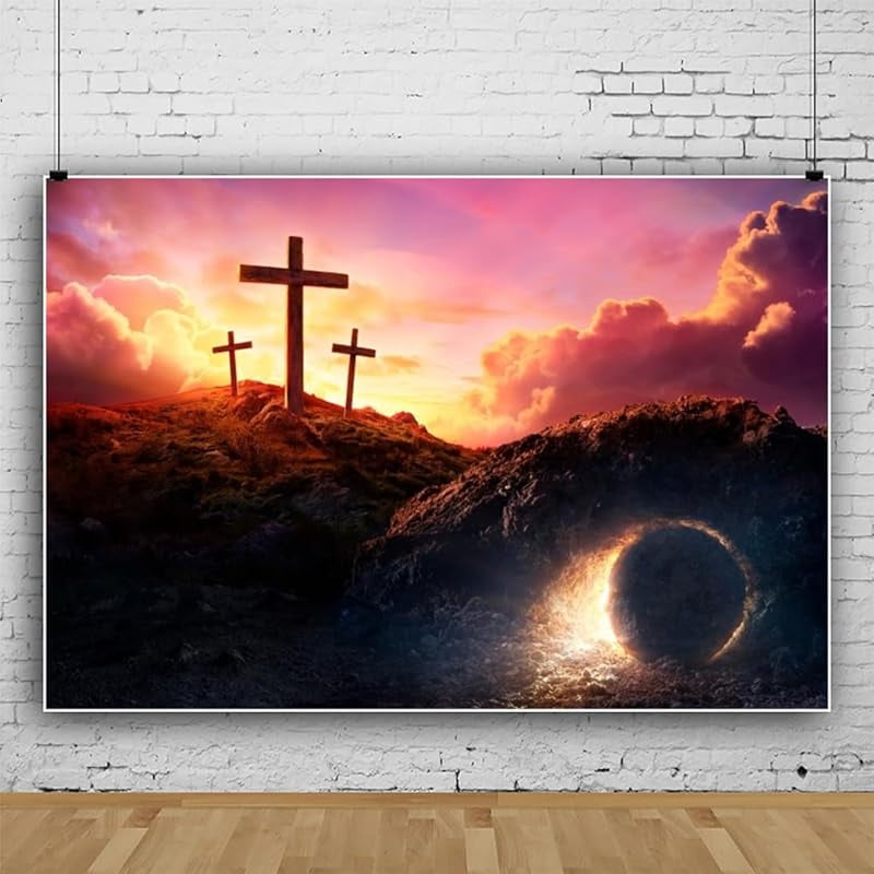 7x5ft Cross Jesus Christ Photography Backdrop Christian Cross Backdrop ...