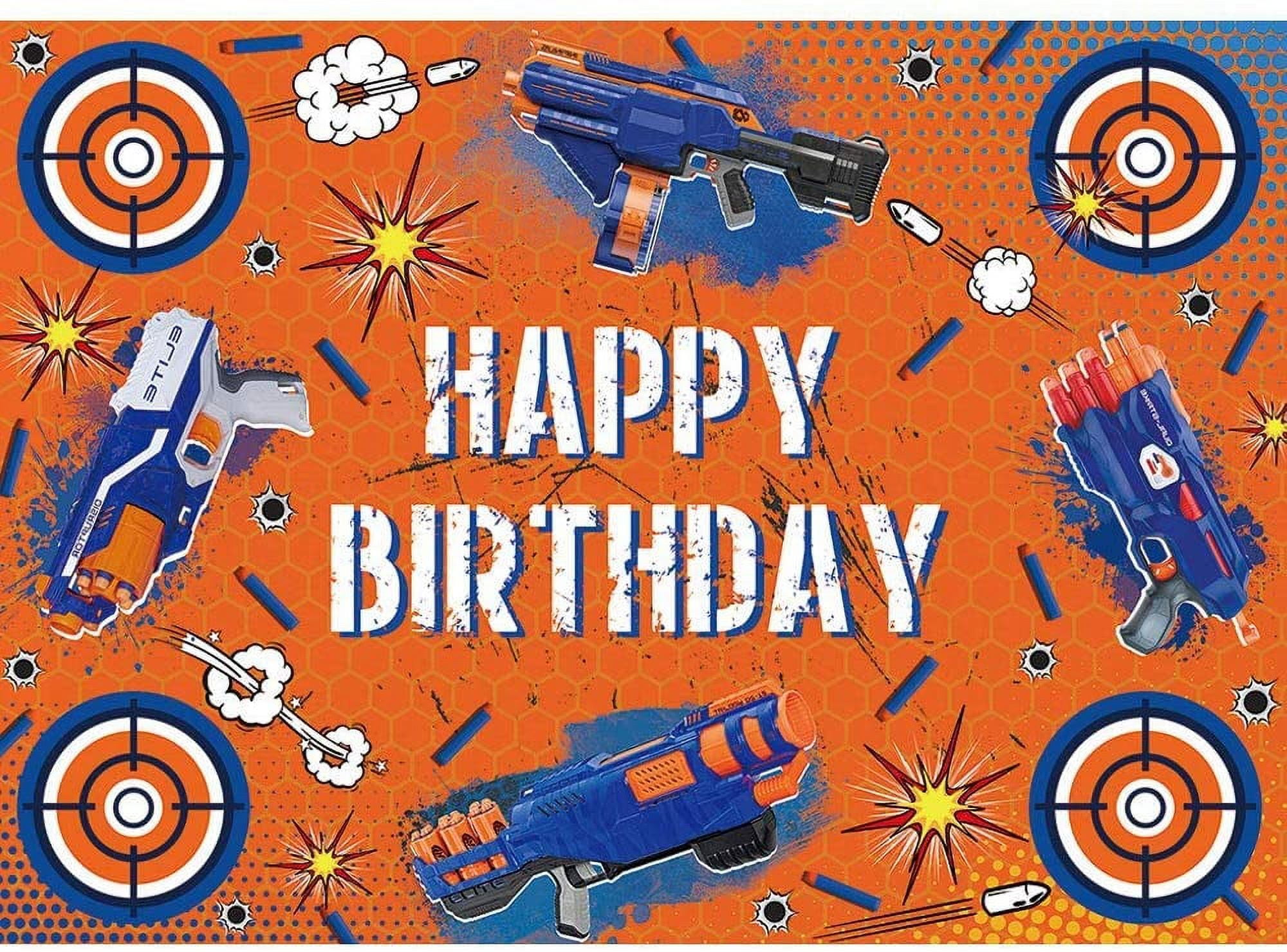 7x5ft Dart Battle Decorations Water Gun Happy Birthday Supplies Part ...