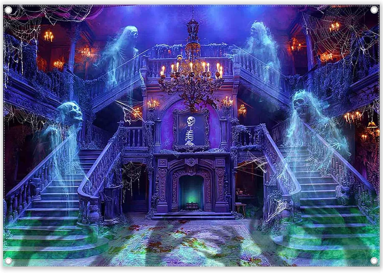 7x5ft Fabric Halloween Backdrop Spooky Medieval Castle Horror Haunted ...