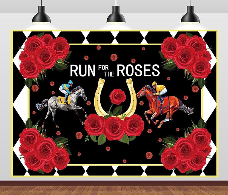 7x5ft Fabric Run for The Roses Backdrop Kentucky Derby Horse Racing ...