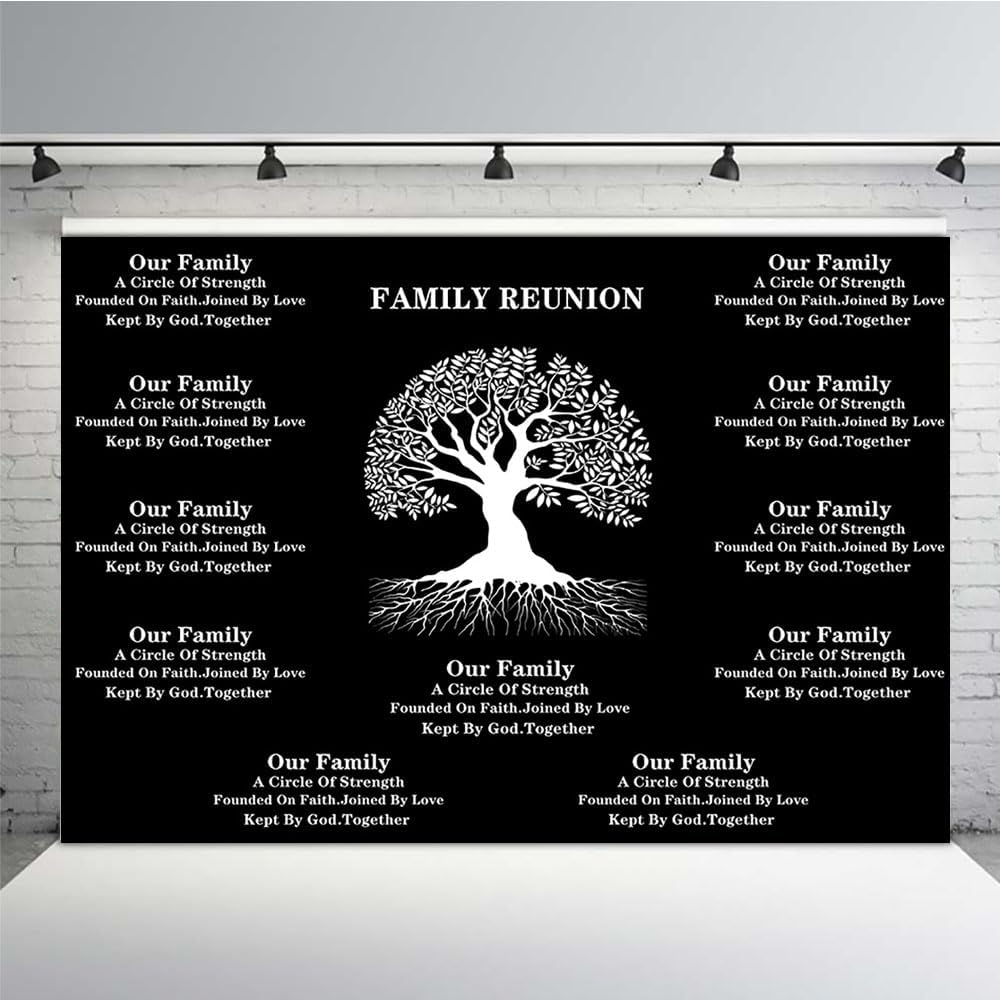 7x5ft Family Reunion Backdrop for Photography Black and White Family ...