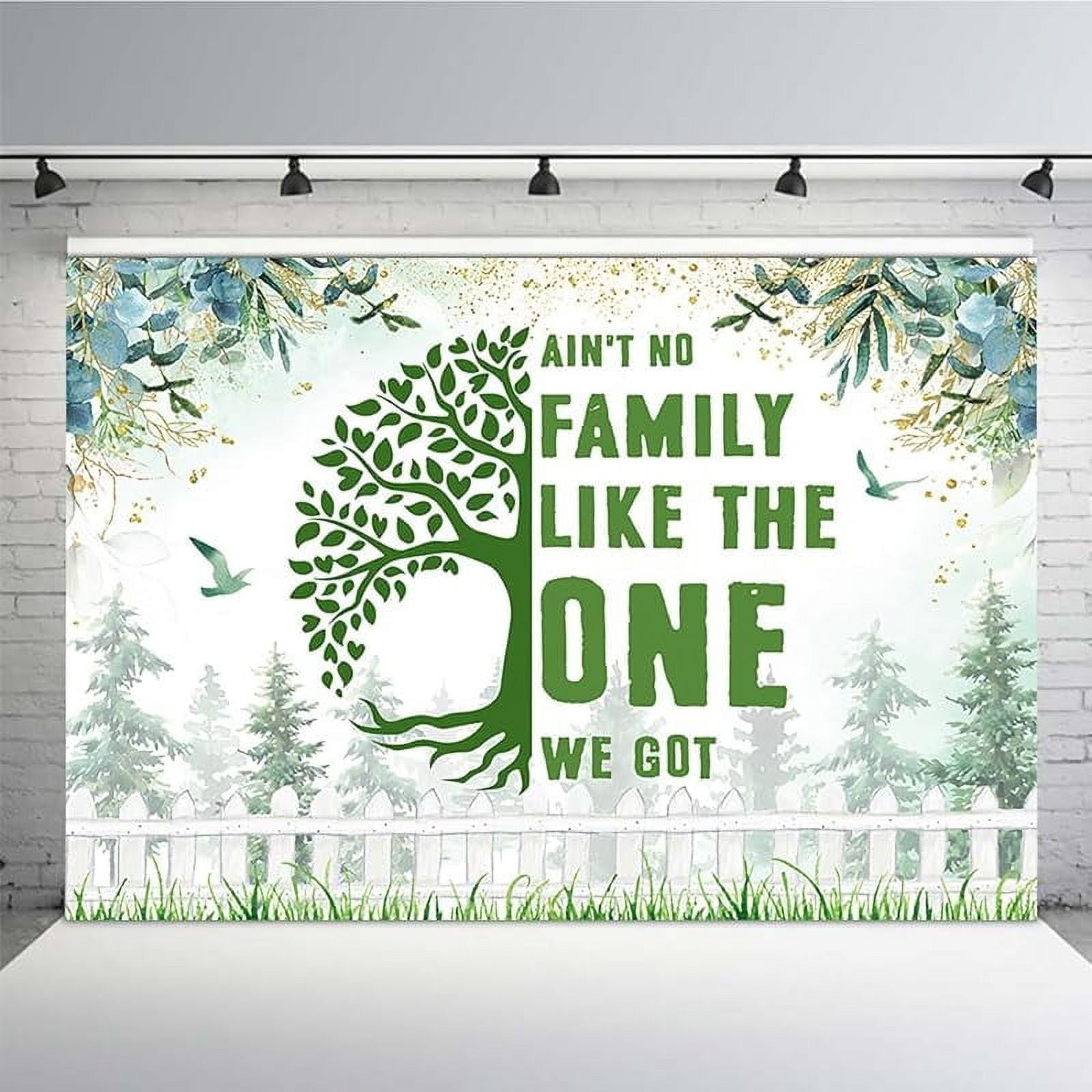 7x5ft Family Reunion Green Backdrop Welcome to Our Family Members ...