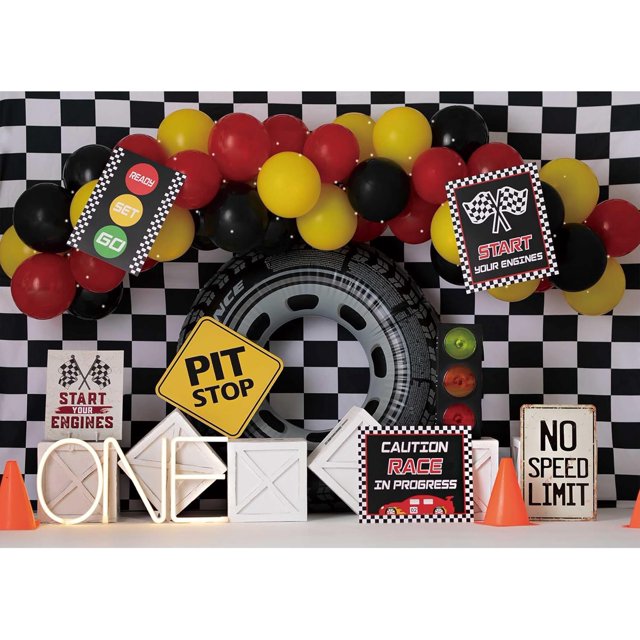 7x5ft Fast One Birthday Backdrop Car Racing Themed 1st Birthday ...
