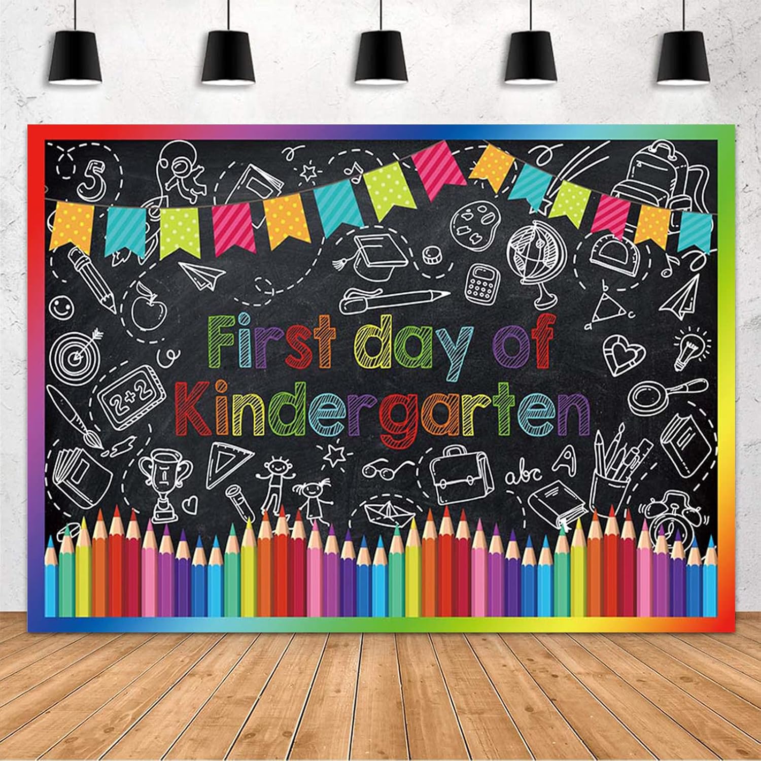 7x5ft First Day of Kindergarten Backdrop Back to School Party ...