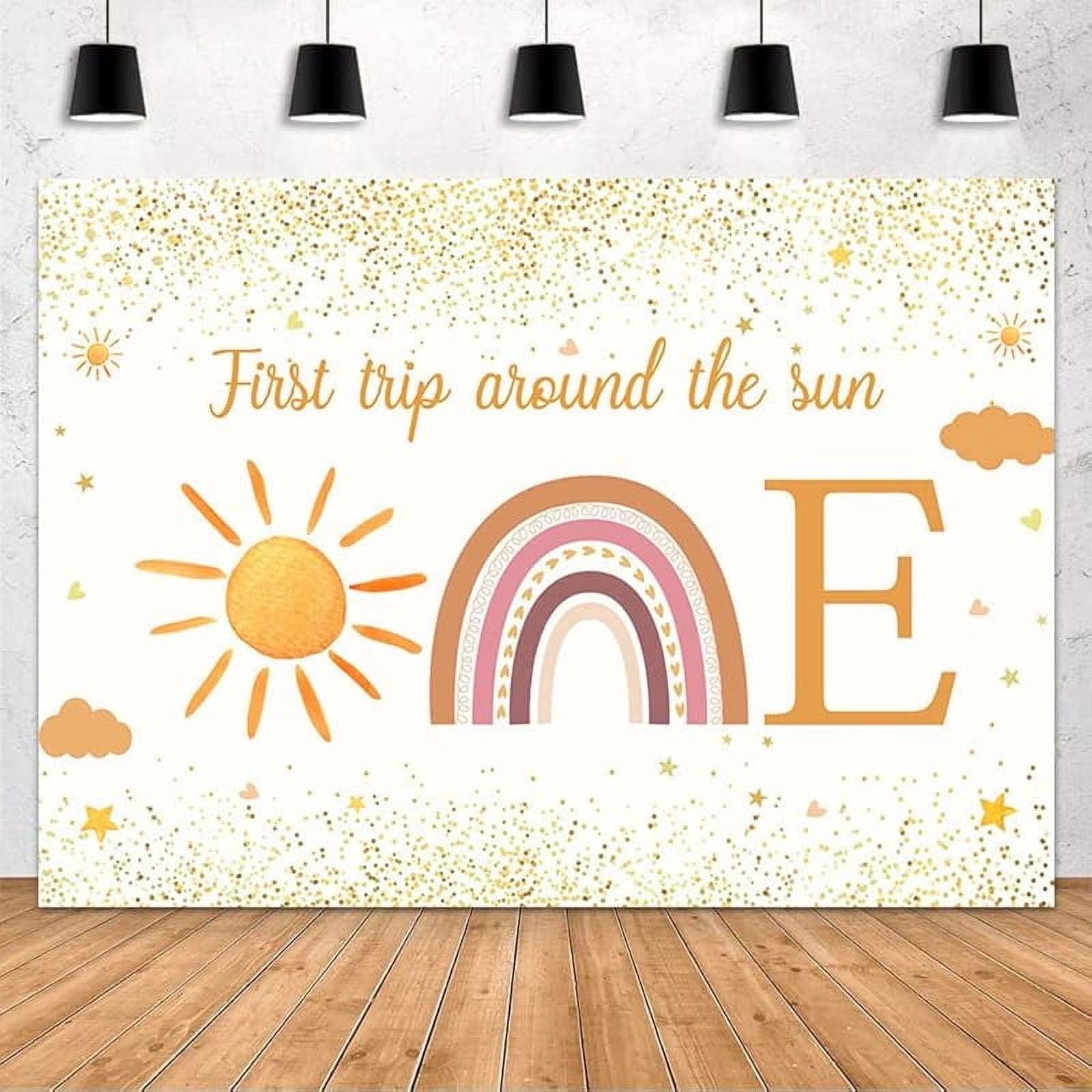 7x5ft First Trip Around The Sun Backdrop for 1st Birthday Party ...