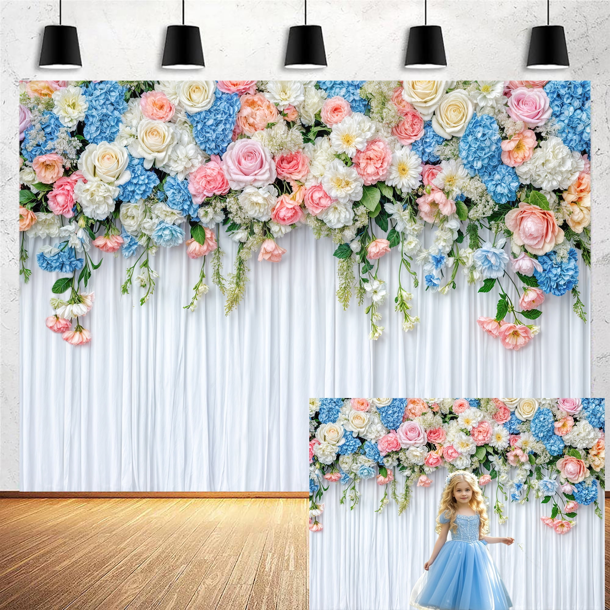 7x5ft Flower Wall Backdrop Photograph Spring Floral Wedding Birthday ...