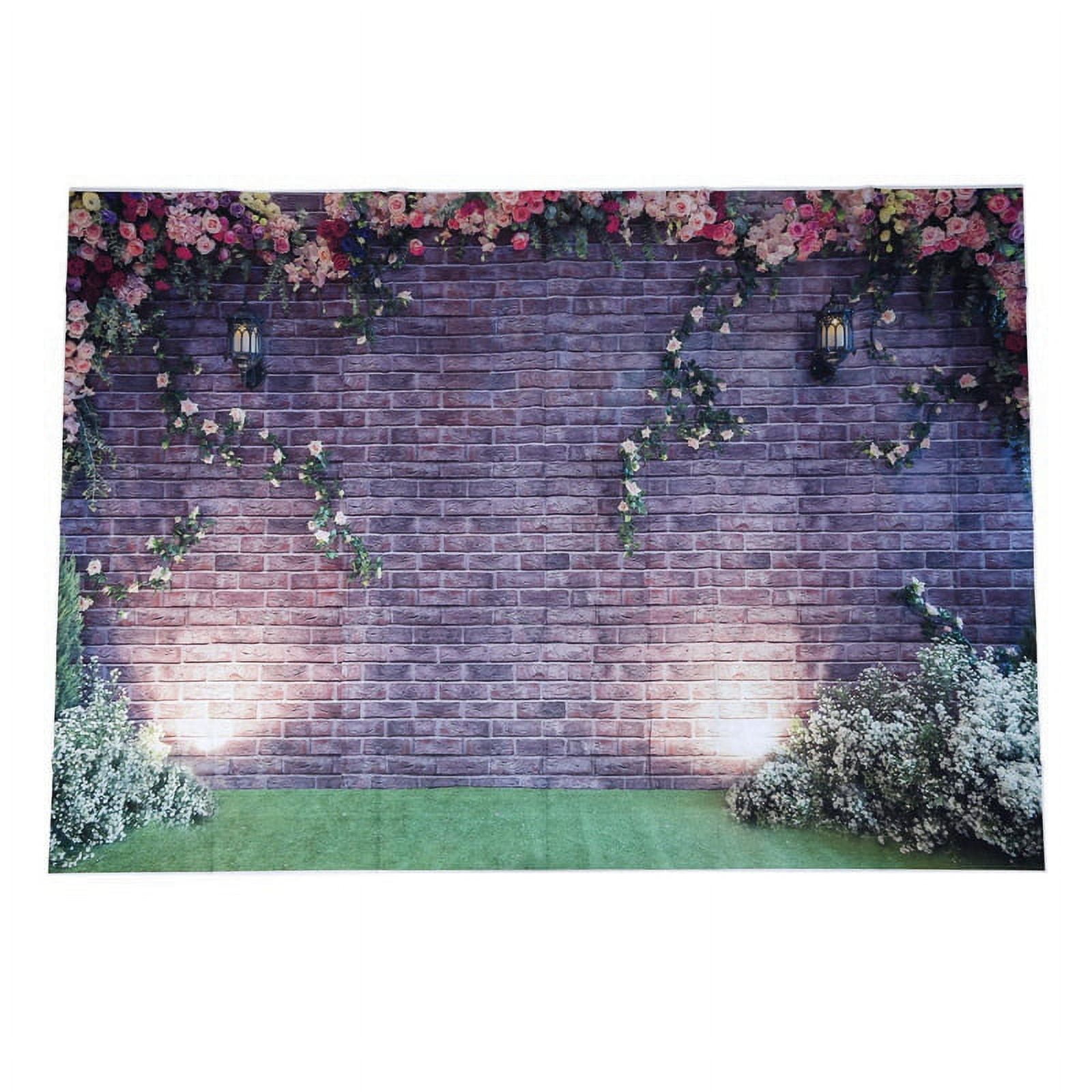 7x5ft Flowers Wall Photography Backdrops Brick Backdrop Spring Stuido ...
