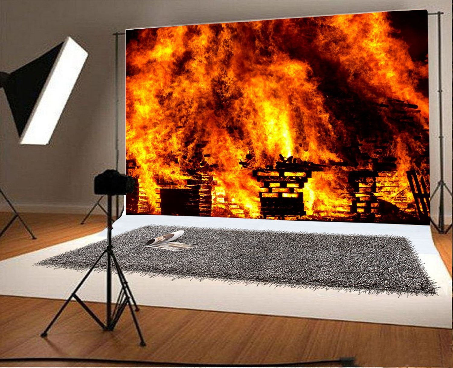 7x5ft Forest On fire Backdrop Old Trees Ruined Abstract Wallpaper ...