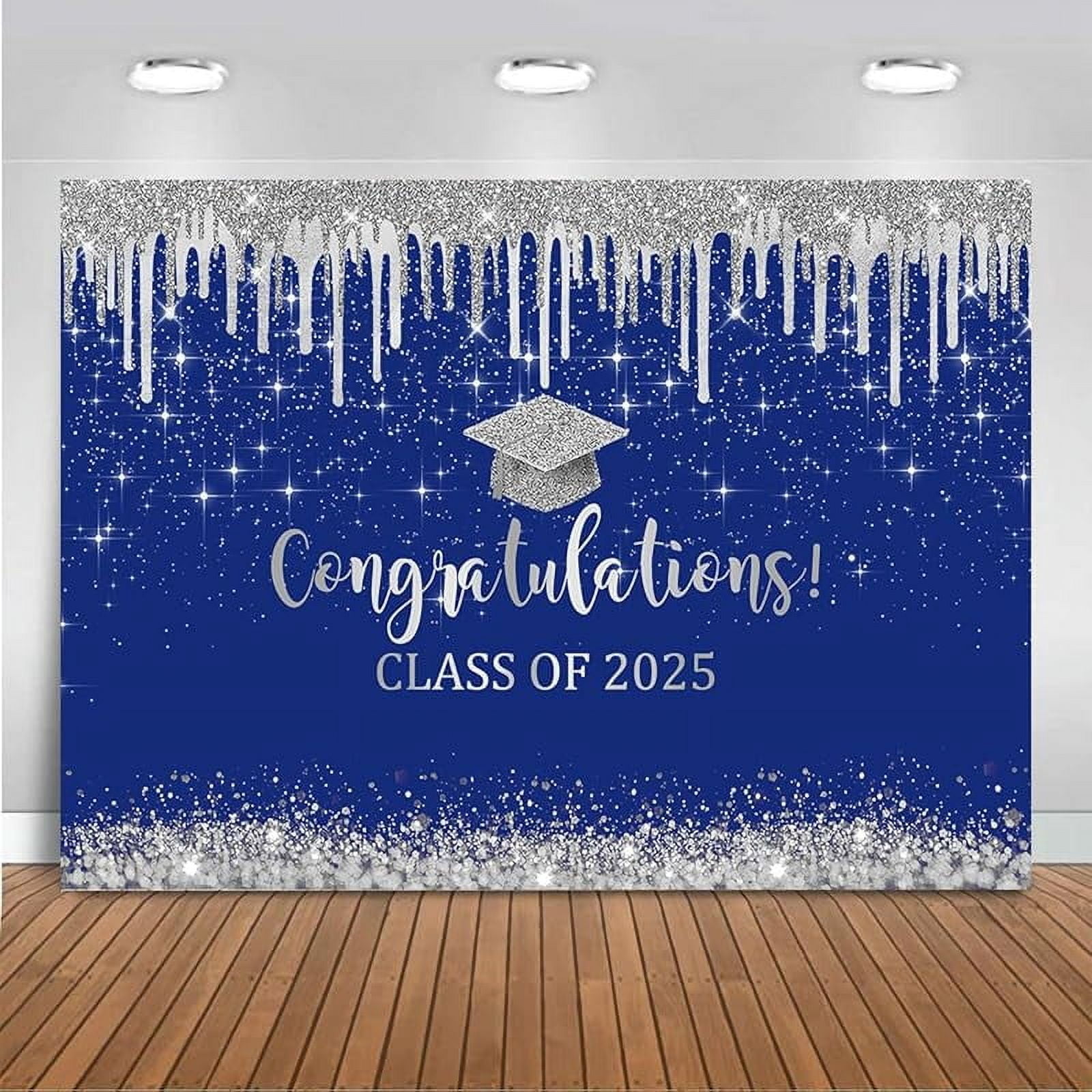 7x5ft Graduation Backdrop 2025 Black and Gold Graduation Decorations ...