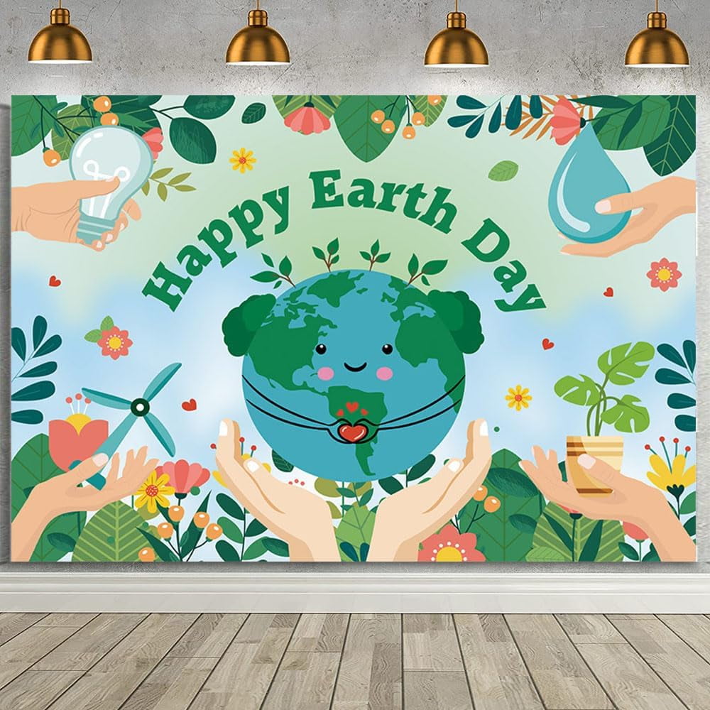 7x5ft Happy Earth Day Backdrop Environmental Protection Earth Day ...