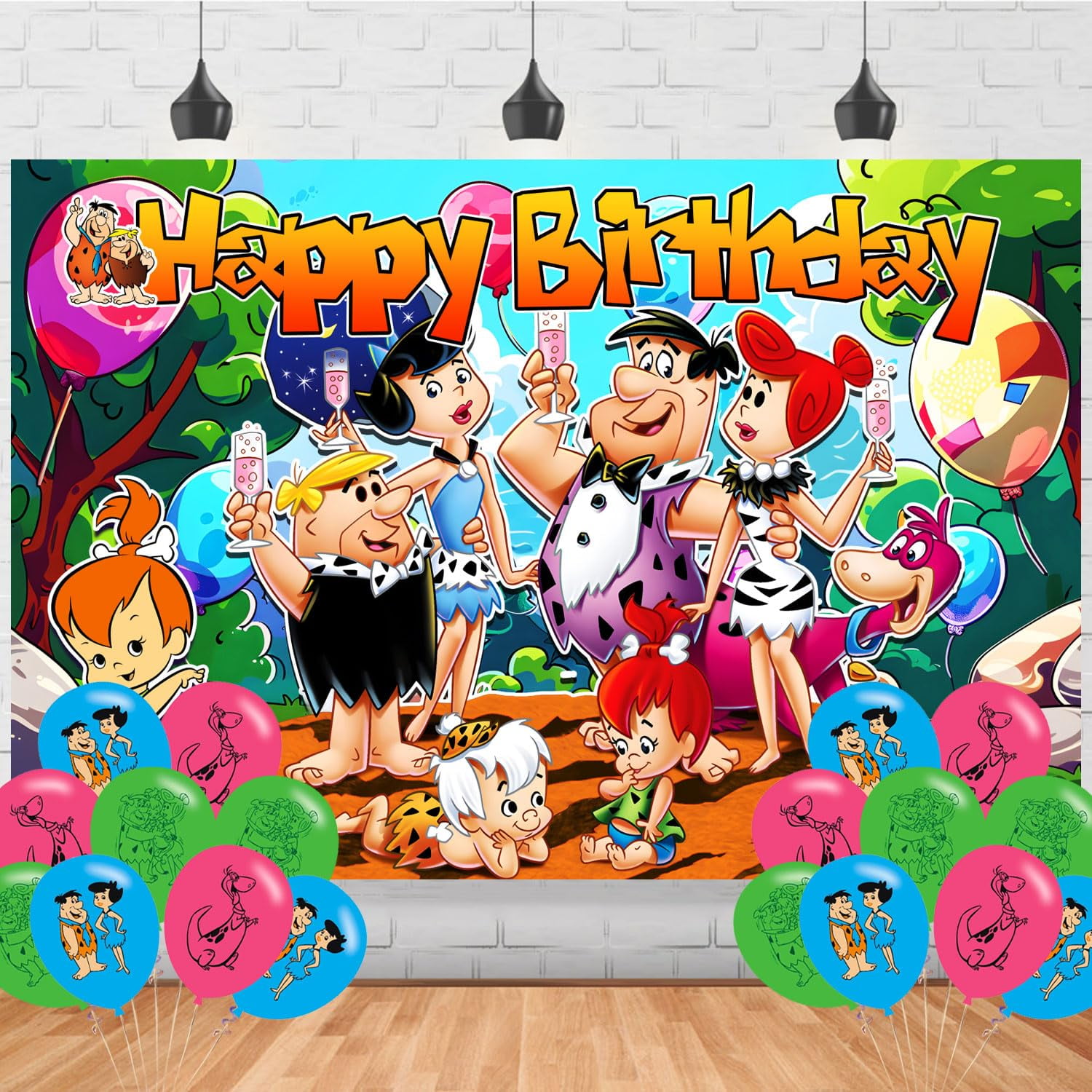 𝗙𝗹𝗶𝗻𝘁𝘀𝘁𝗼𝗻𝗲𝘀 𝗣𝗲𝗯𝗯𝗹𝗲𝘀7x5ft HappyTRDN Birthday Backdrop African American ...