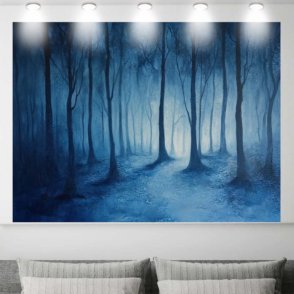 7x5ft Haunted Mist Forest Backdrop Mysterious Foggy Dark Forest Creepy ...