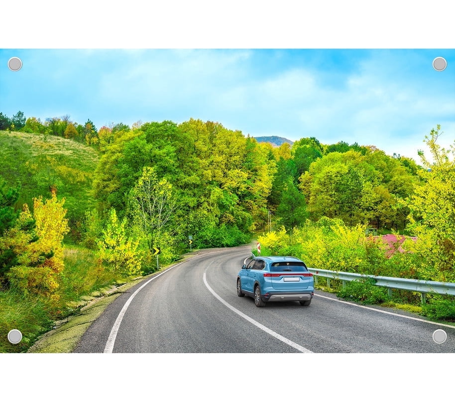 7x5ft Highway Forest Driving Backdrop, Polyester Fabric Banner ...