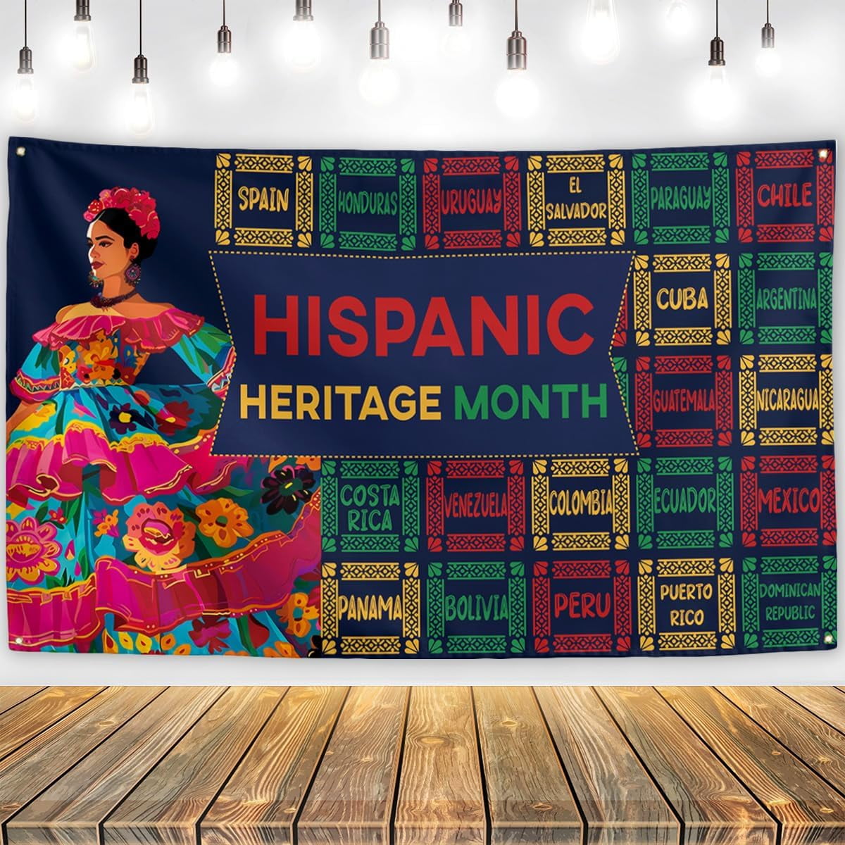 7x5ft Hispanic Heritage Month Backdrop Decorations Latin American ...