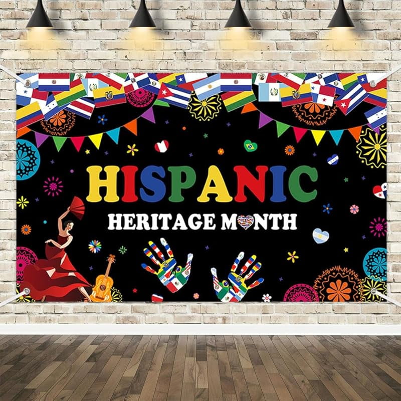 7x5ft Hispanic Heritage Month Festival Backdrop Backdrop Mexican Latin ...