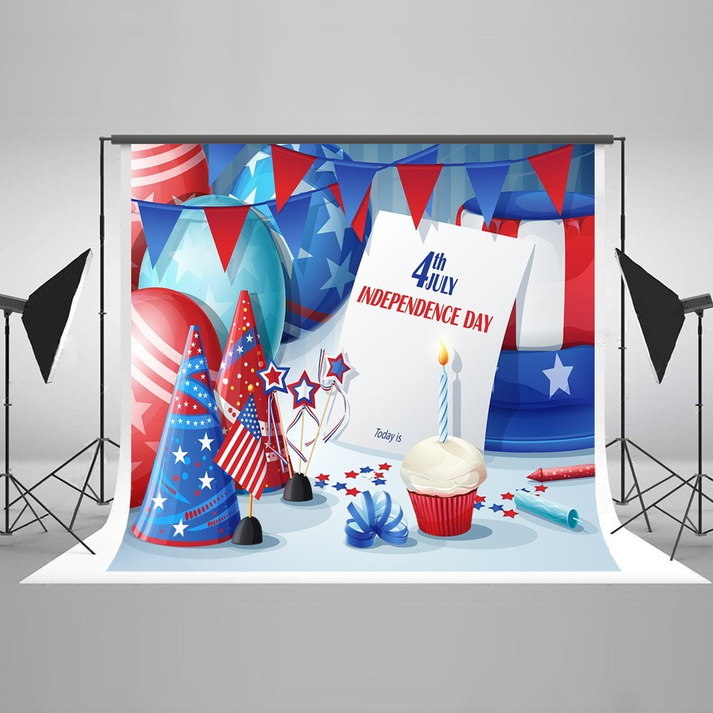 7x5ft Independence Day Photography Backdrop Colorful Flag Cake Photo ...
