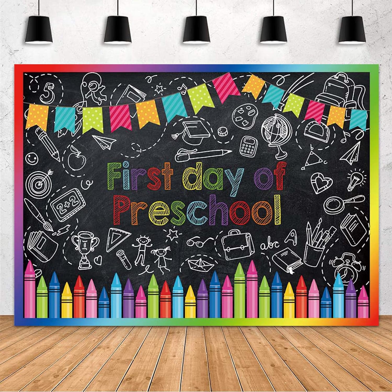 7x5ft Kids First Day of Preschool Backdrop Welcome to Preschool Banner ...