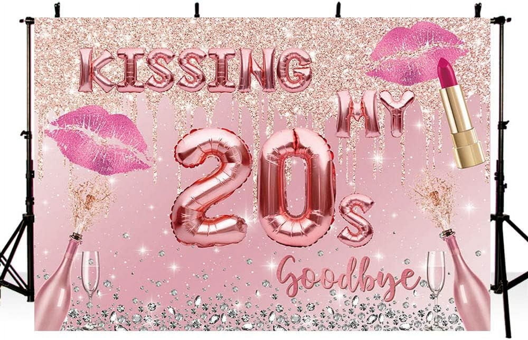 7x5ft Kissing My 20s Goodbye Happy 30th Birthday Backdrop for Women ...