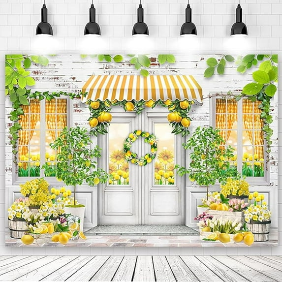 7x5ft Lemon Shop Backdrop Photography Background Summer Lemonade Theme ...