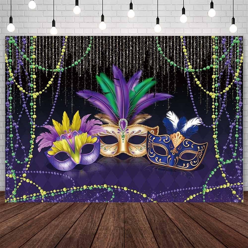 7x5ft Mardi Gras Backdrop Carnival Masquerade Mask Photography ...