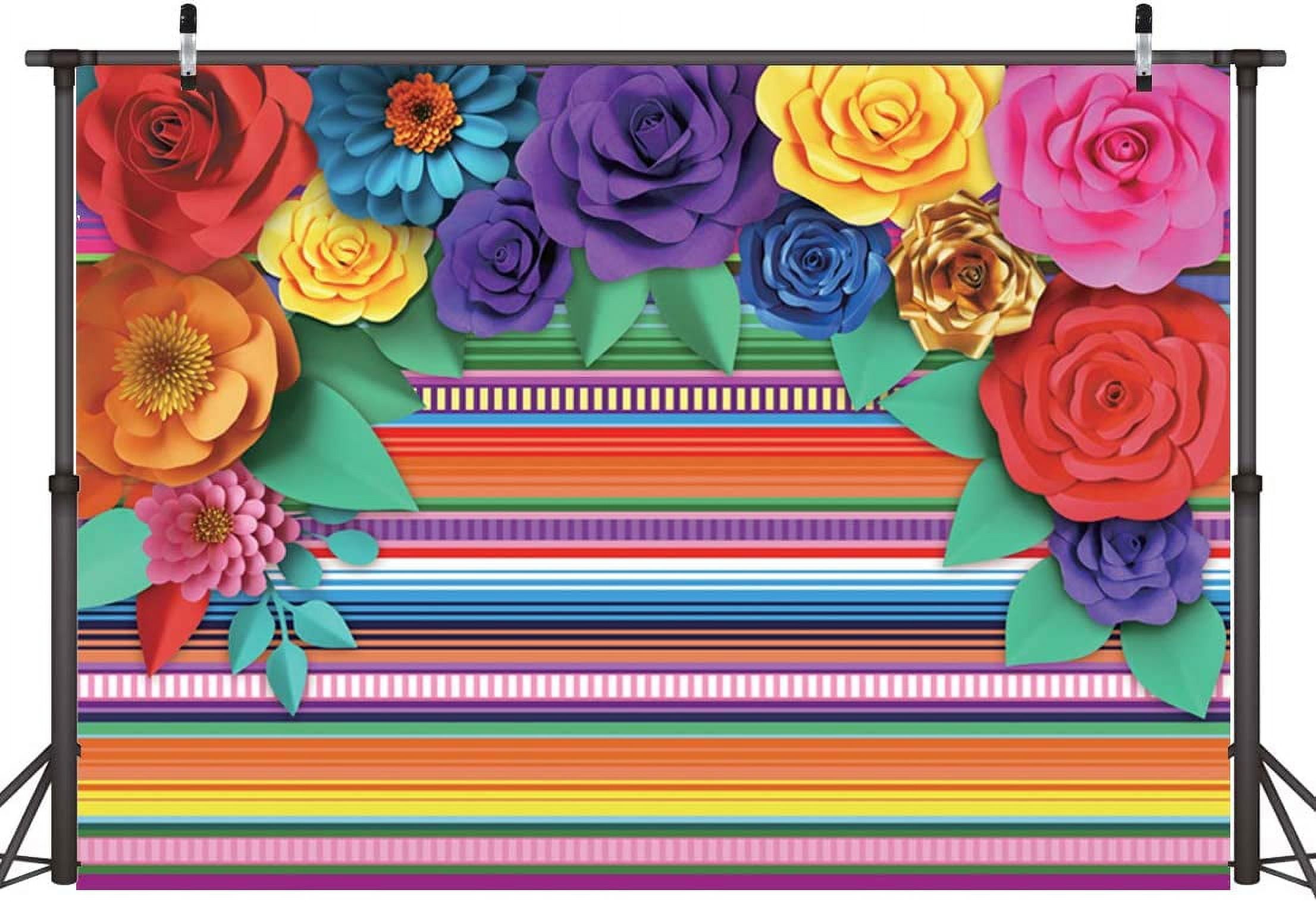 7x5ft Mexican Fiesta Theme Party Colorful Striped Backdrop Fiesta Cinco ...