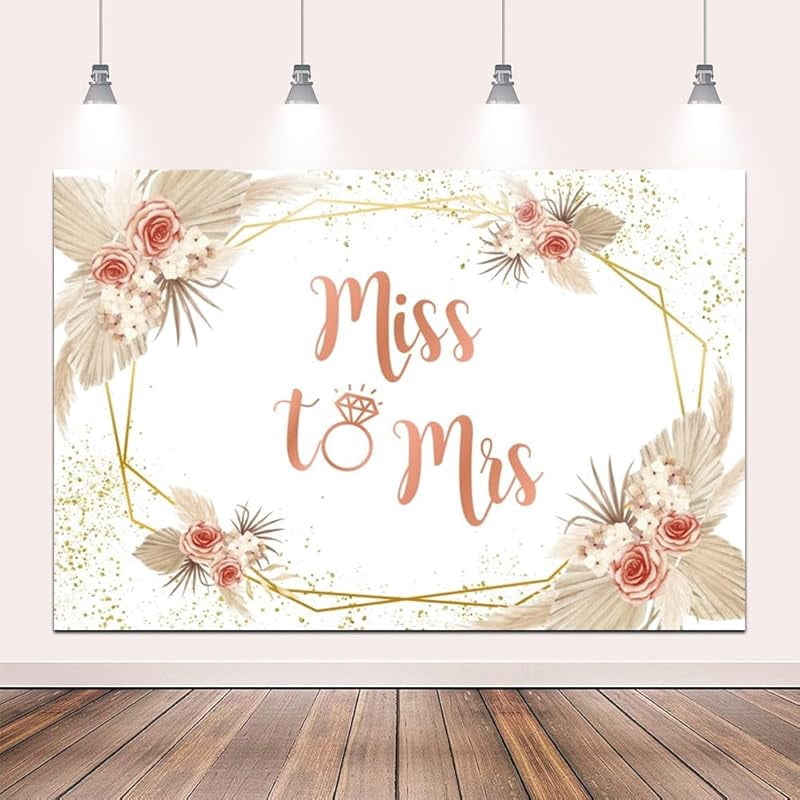 7x5ft Miss to Mrs Backdrop Bridal Shower Backdrop, Bride to Be ...
