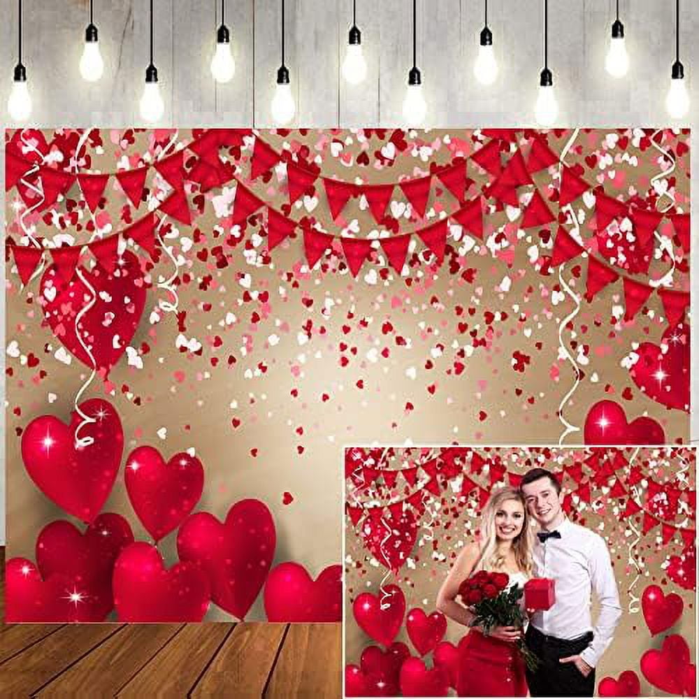7x5ft Mother's Day Photography Backdrop Red Love Heart Backdrop Love ...