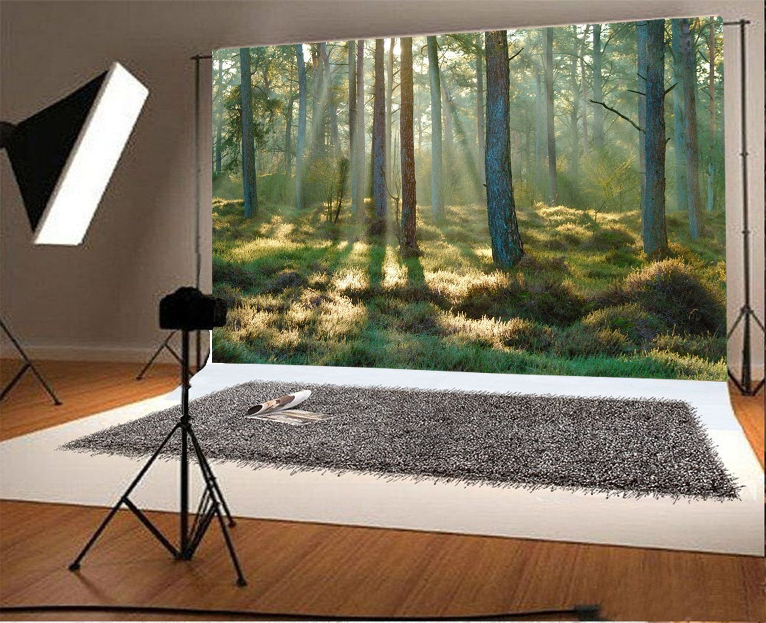7x5ft Nature Backdrop Jungle Forest Trees Green Grass Field Sunshine ...