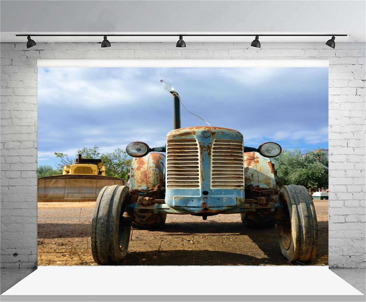 7x5ft Old Tractor Backdrop Shabby Farm Machinery Barn Rustic ...