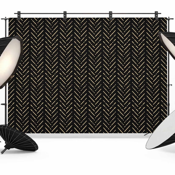 7x5ft Photo Backdrop, Black Yellow Geometric Soft Polyester Backdrop ...