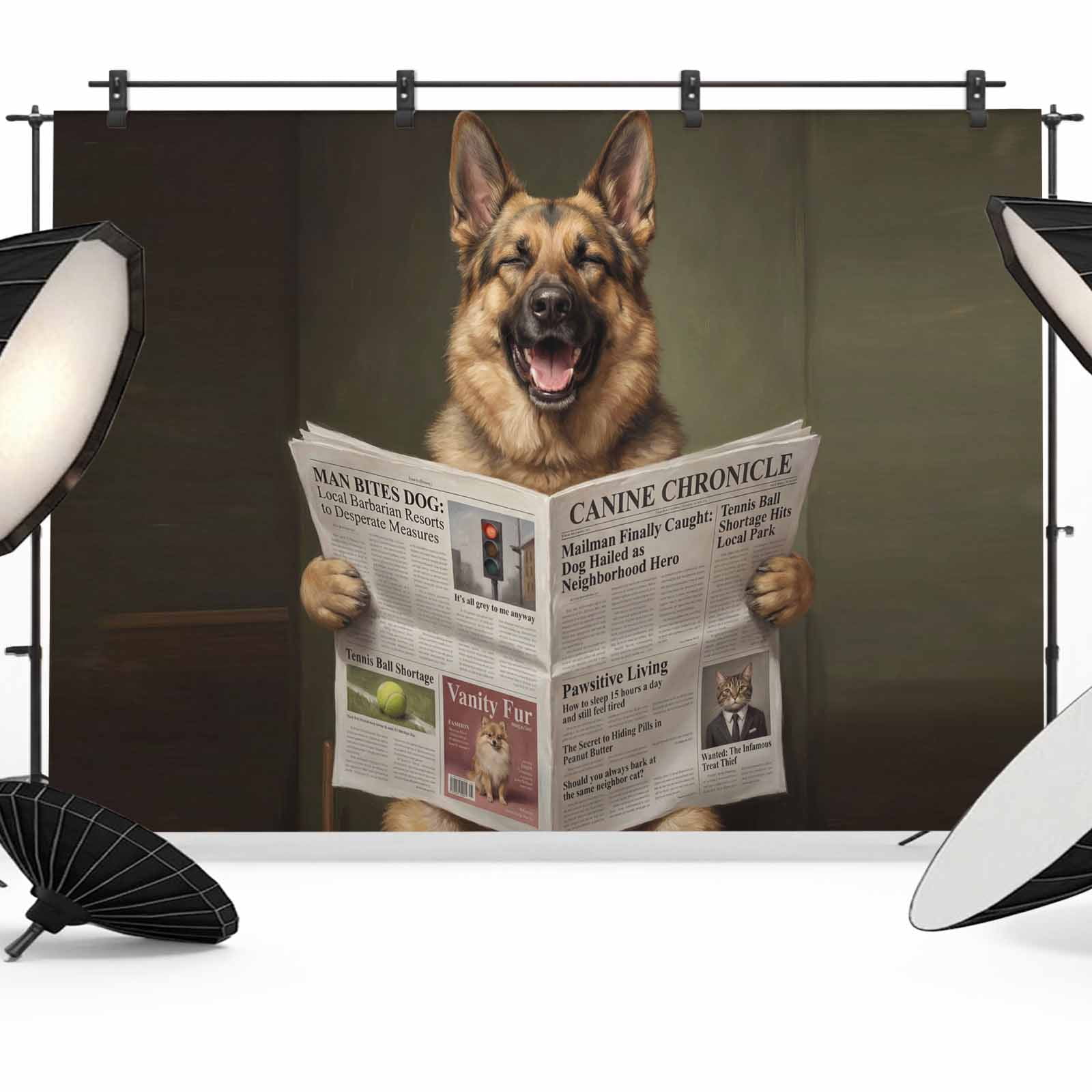 7x5ft Photo Backdrop, Cute Dogs Soft Polyester Backdrop Curtains ...