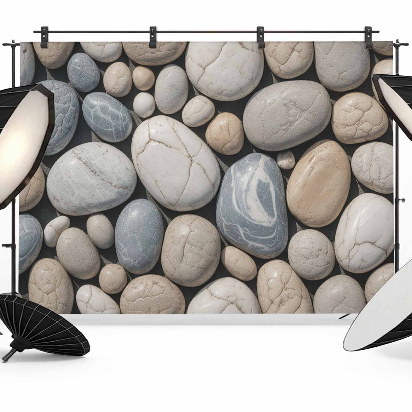7x5ft Photo Backdrop, Pebble Stone Soft Polyester Backdrop Curtains ...