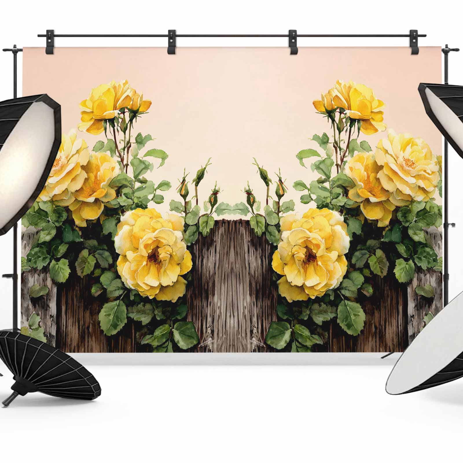 7x5ft Photo Backdrop, Spring Floral Soft Polyester Backdrop Curtains ...